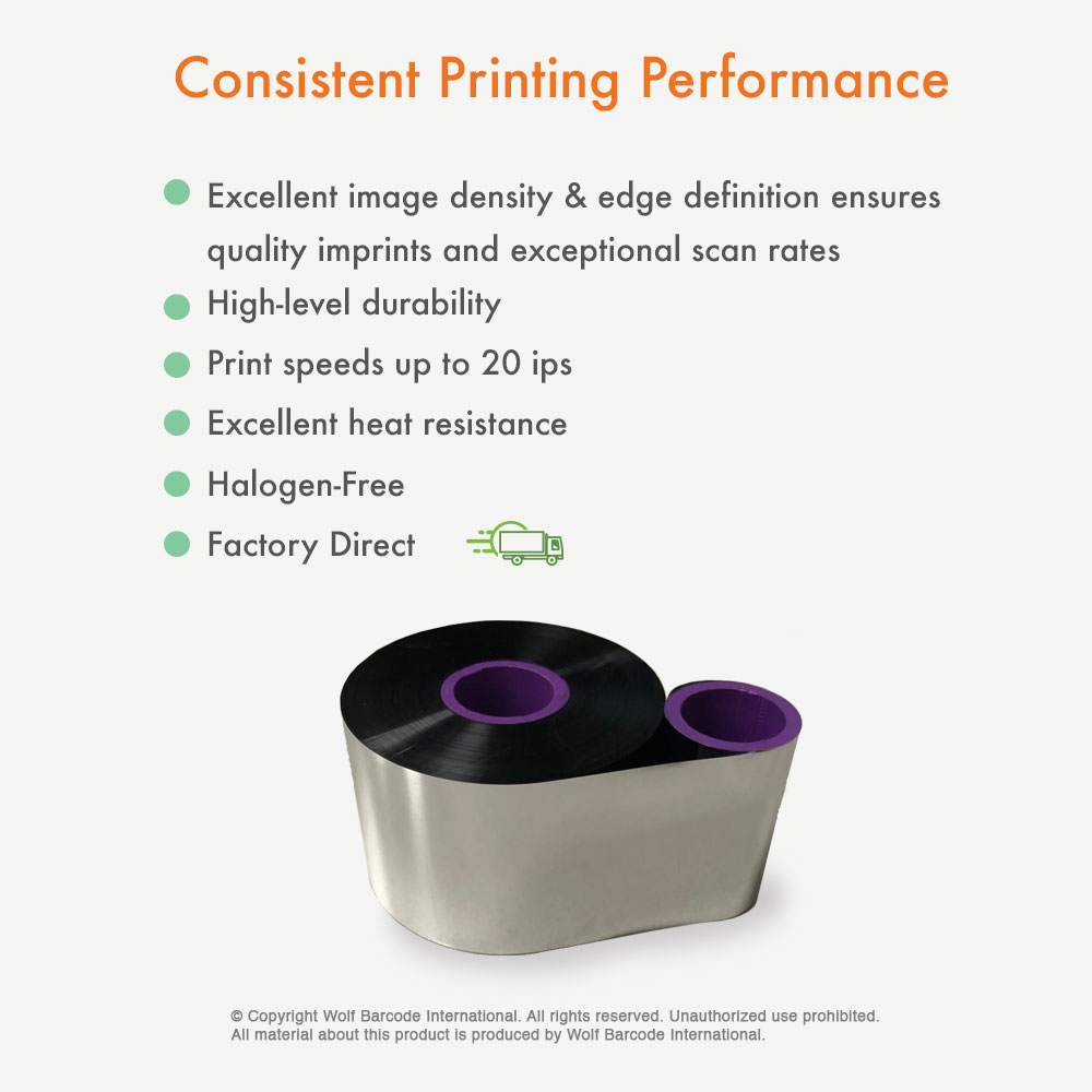 24 Rolls 2.16" x 1968' (55 mm x 600 m) Near Edge Wax /Resin Thermal ...